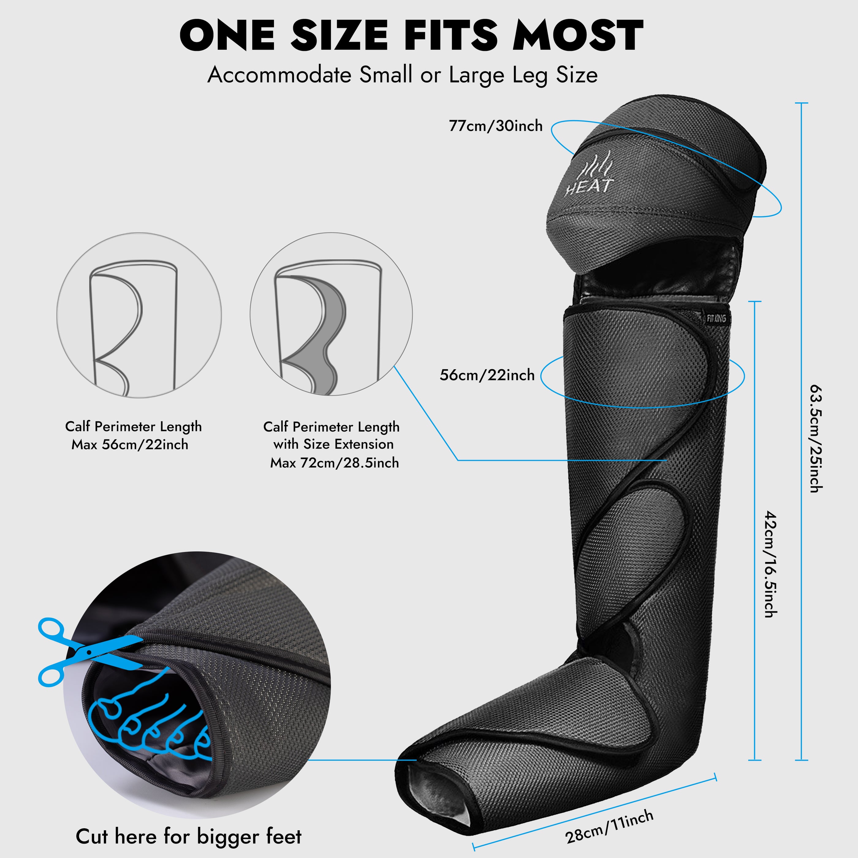 Buy FT-011A Leg & Foot Massager with Knee Heat | Fit King Shop