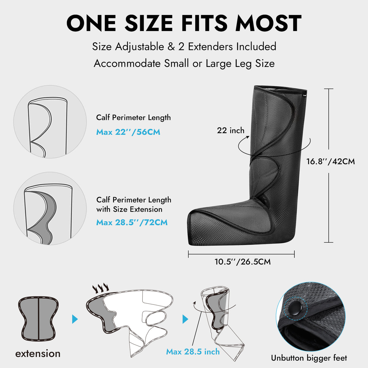 Buy FT-057A Foot & Leg Compression Massager with Heat | Fit King Shop