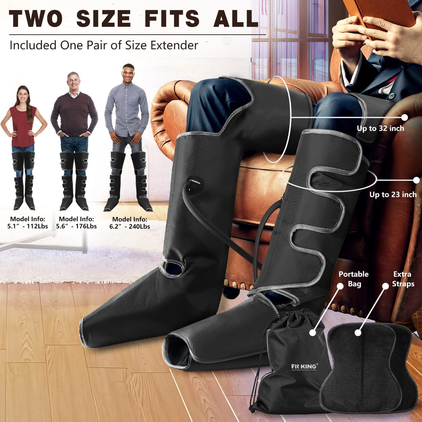 Shop FT-075A Full Leg Massager with Heat | Fit King Shop